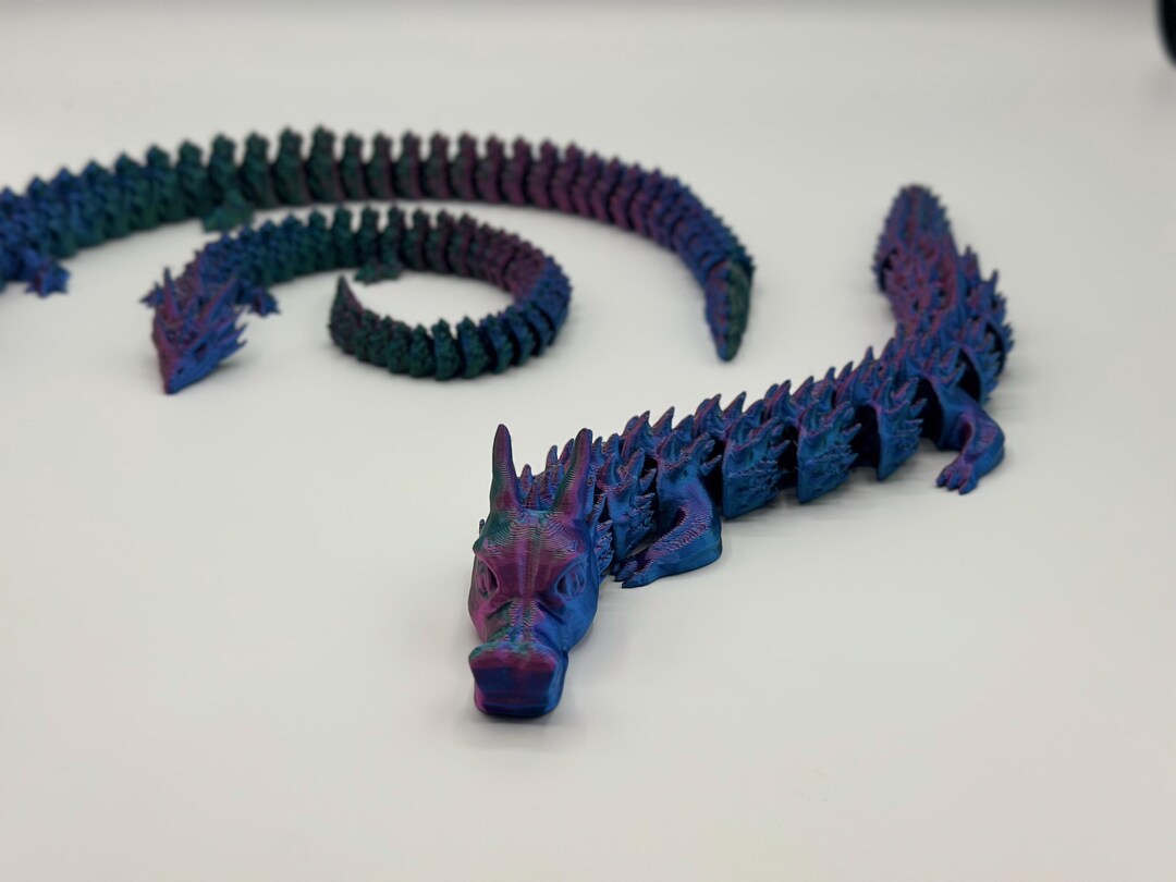 Flexi Bull Nose Dragon | Horned Dragon Collectible | 3D Printed Fantasy ...