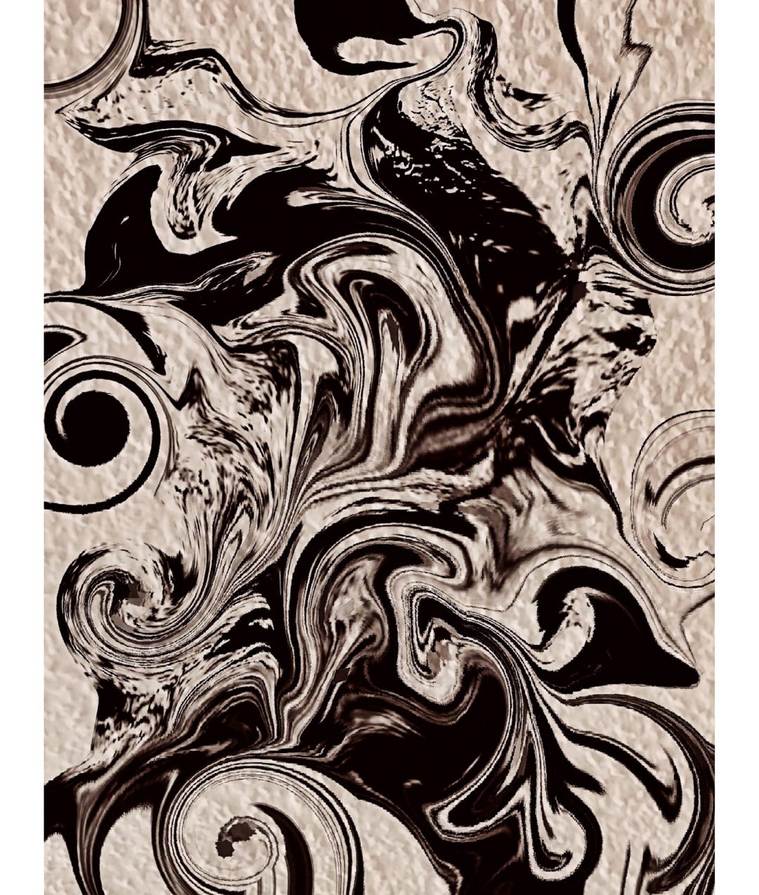 B&W Abstract Art Animation ACG Swirl Contemporary Wall Decor Printable ...