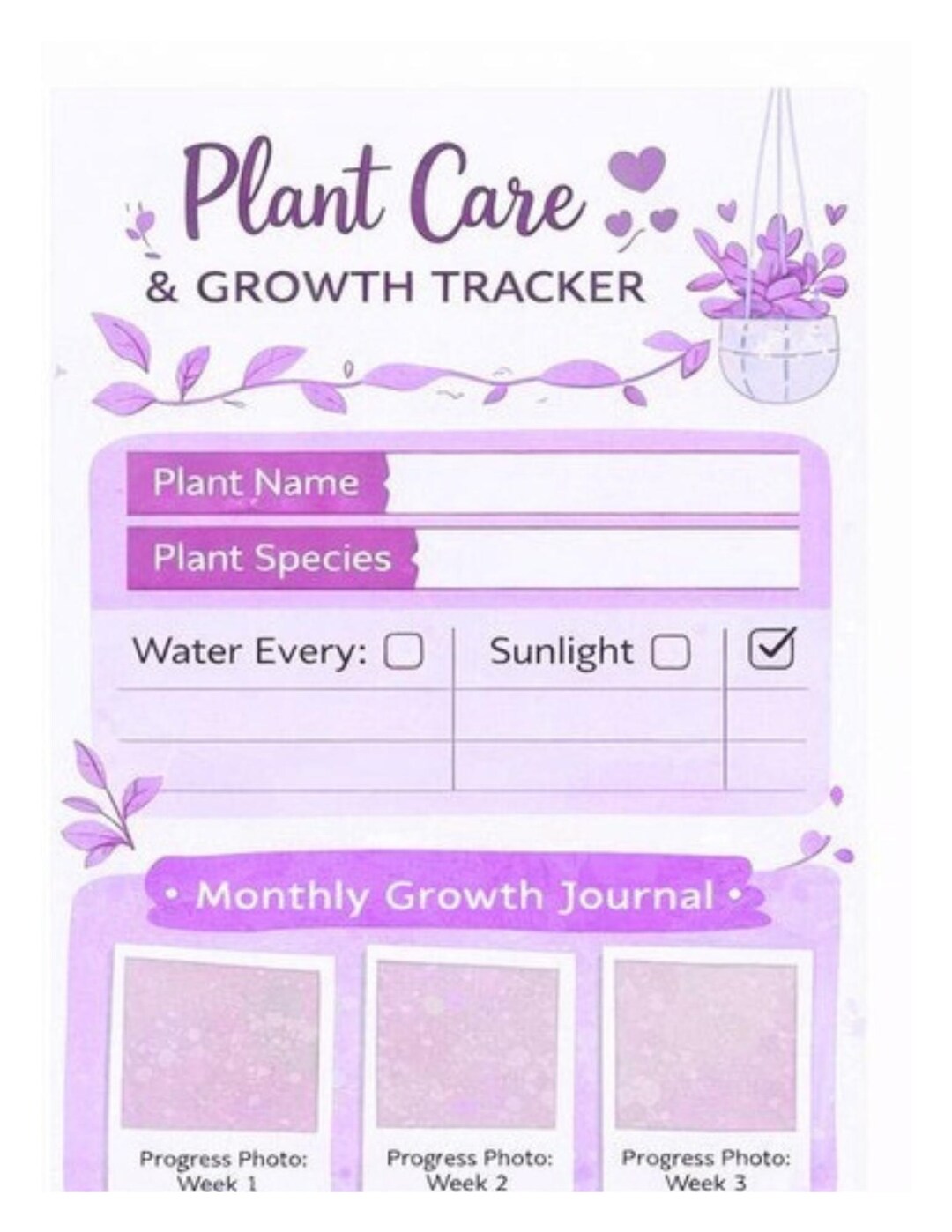 My Plant Journal Track, Grow and Flourish Your Indoor Garden - Etsy