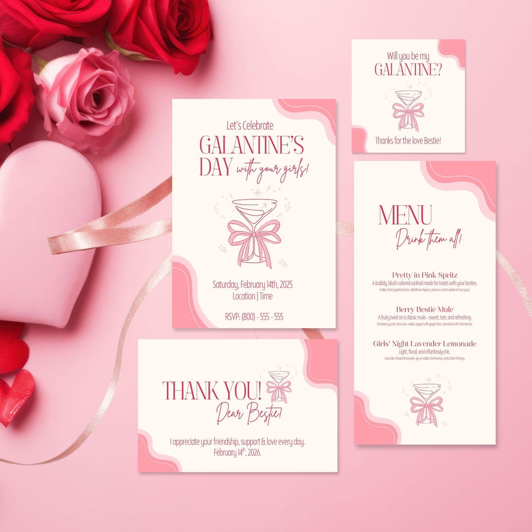 Galantine's Day Card Invitation Package - Etsy