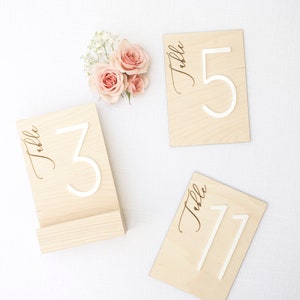 Wood Table Numbers, Wood and Acrylic Table Numbers, Wooden Table ...