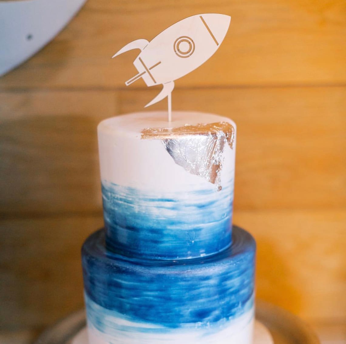 Wood Rocket Cake Topper / Birthday Party, Baby Shower - Laser Cut Wood ...