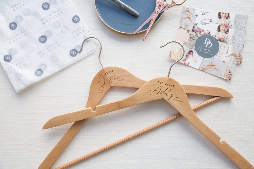Personalized Wedding Hanger - Bride - Til Death Do Us Part - Groom - Etsy