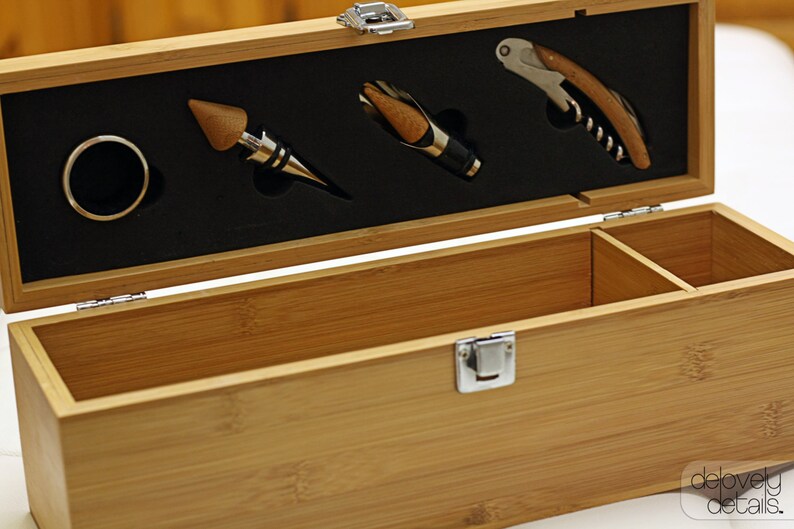 Custom Personalized Bamboo Wine Box W/ Included Tools - Etsy