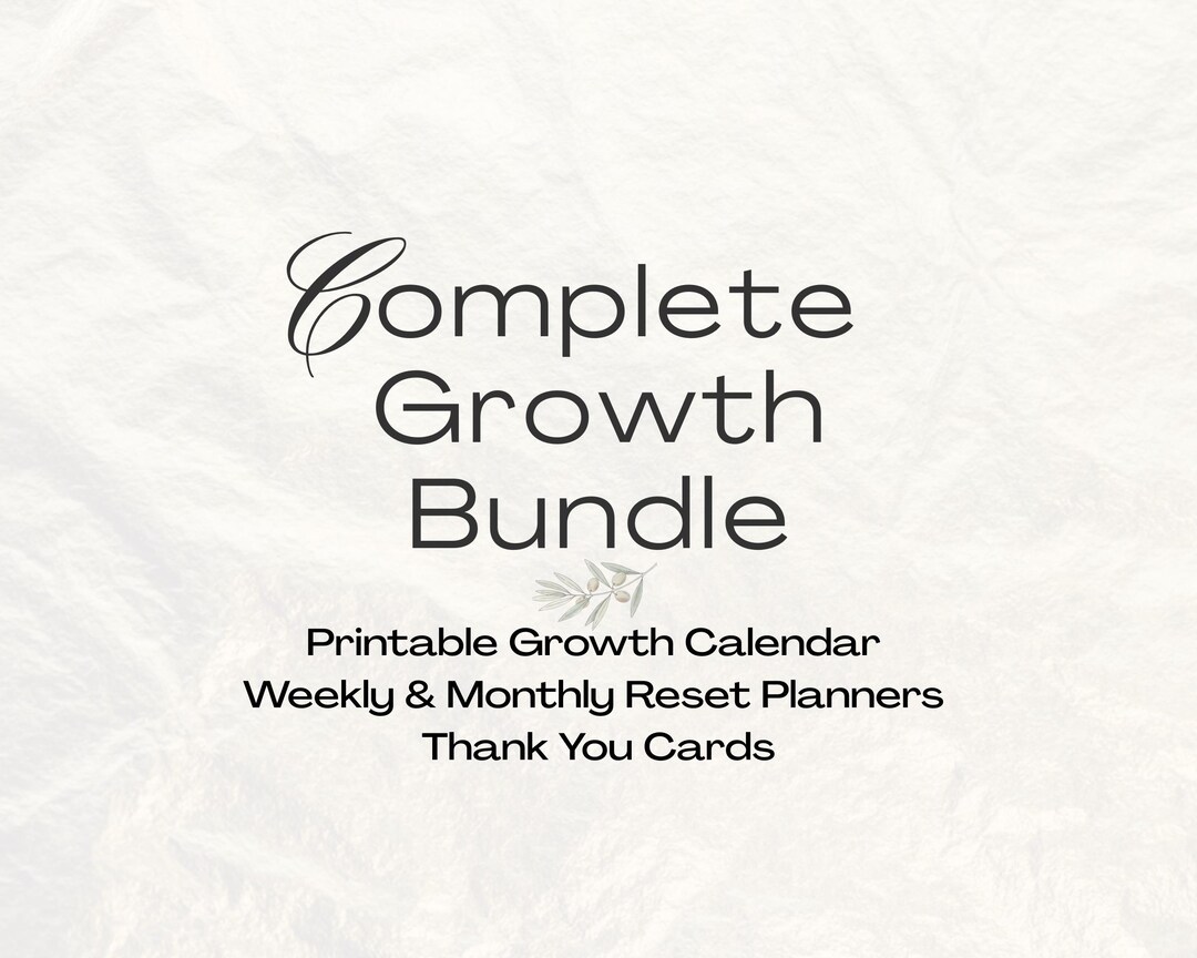 Complete Growth Planner Bundle Printable Calendar Journal Weekly ...
