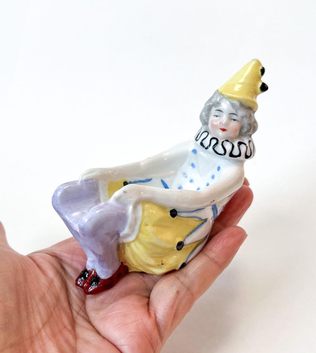 Art Deco Pierrette Dish Lady Woman Pierrot Clown Ring Trinket Pipe Rest ...
