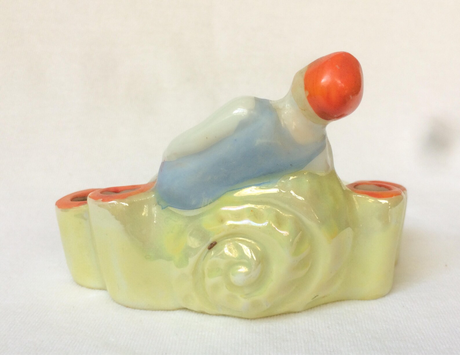 Flapper Bathing Beauty Ashtray Lady Figurine Luster Shell Cigarette ...