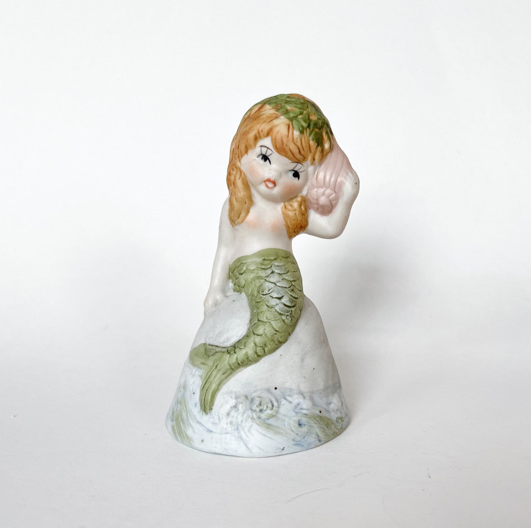 Cute Little Mermaid Bell Fish Figure Figurine Porcelain Bisque - Etsy
