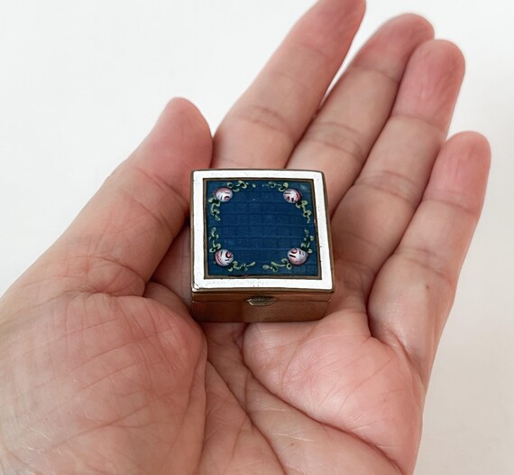 Pink English Rose Box Small Square Case Guilloche Ena… - Gem