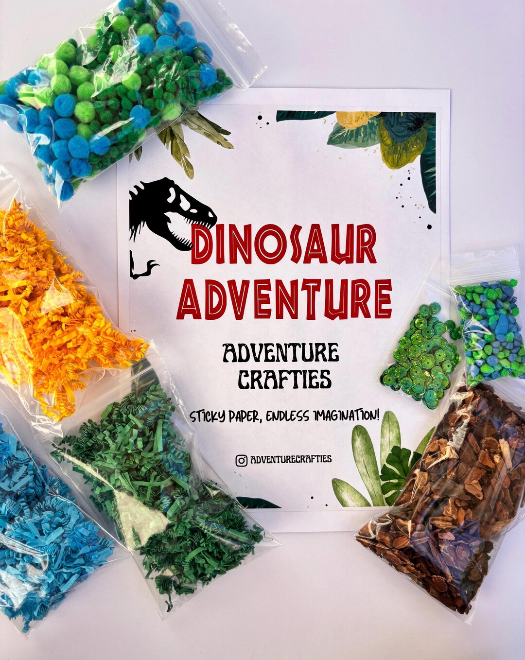 Dinosaur Adventure Sticky Activity Pages | Kids Dinosaur Craft | No ...