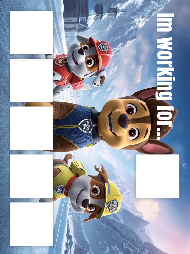 Paw Patrol Token Board - Etsy