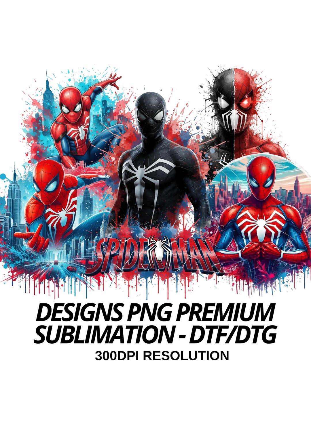 5 Spiderman Png, Sublimation PNG Design, Comic Style Super Heroes - Etsy