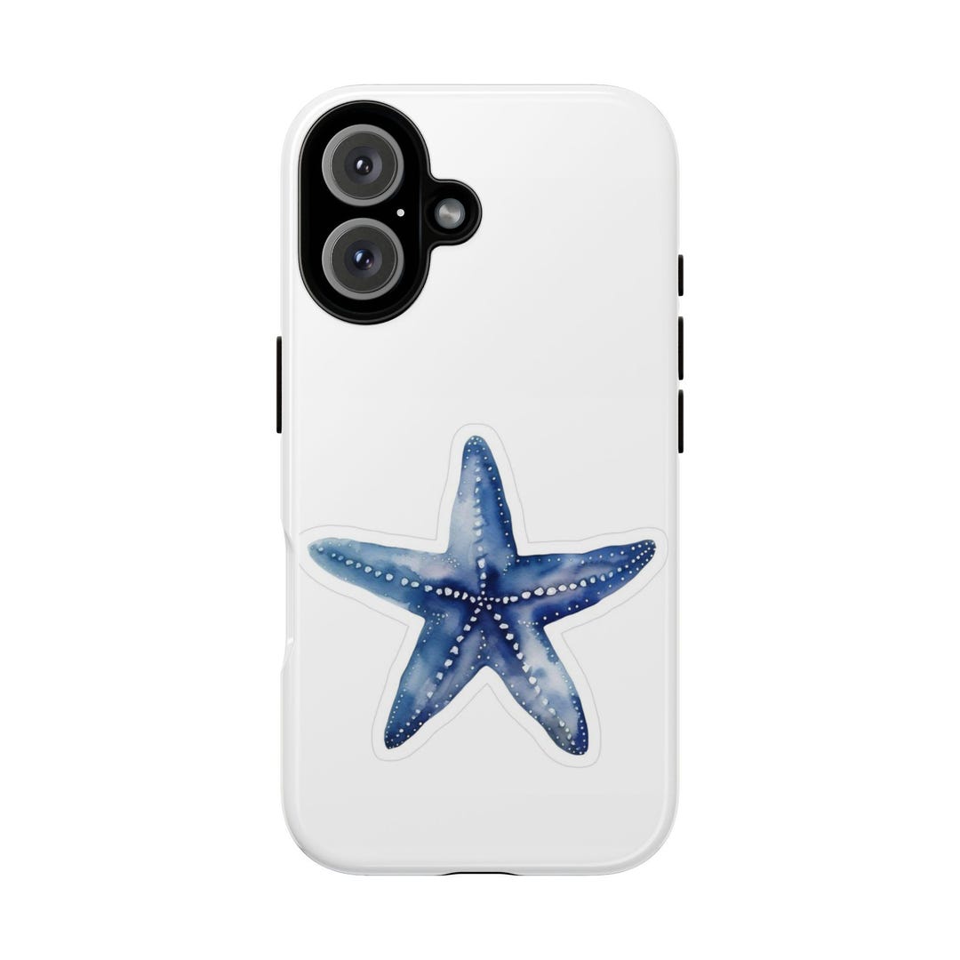 Blue Starfish Illustration Phone Case | Coastal Ocean Sea Life iPhone ...