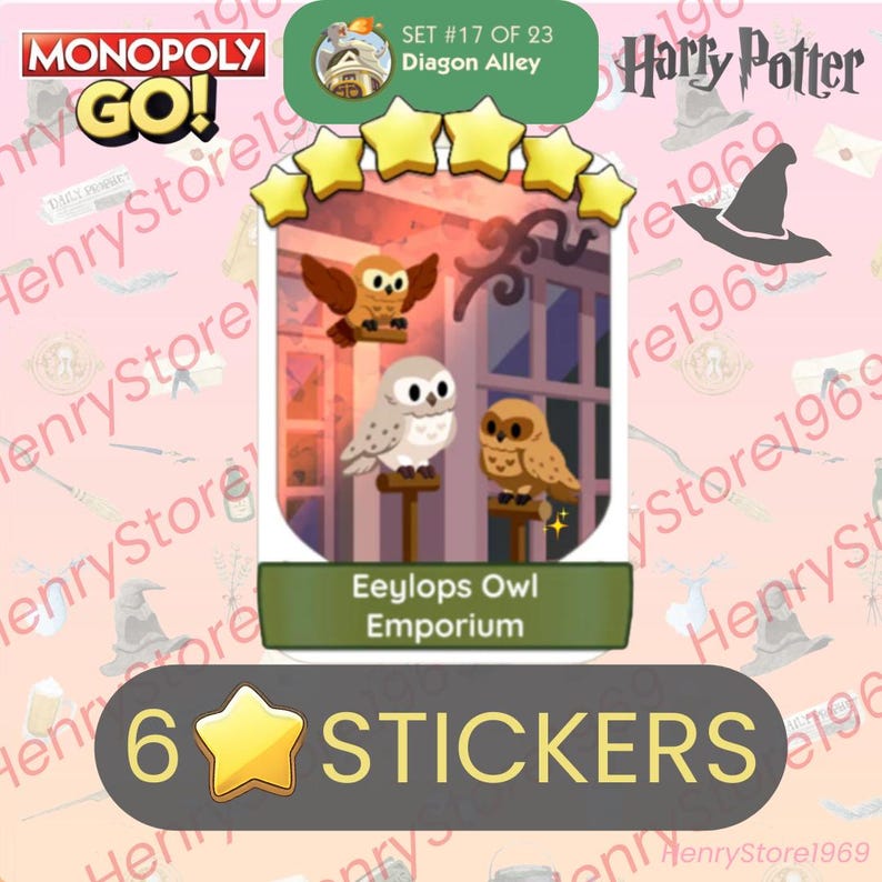 Monopoly Go Sticker - Eeylops Owl Emporium, Set 17 - Etsy