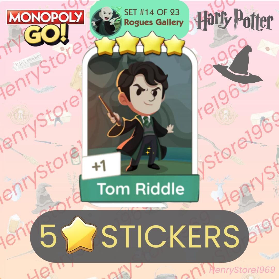 Tom Riddle Monopoly Go Sticker 4 Star Set 14- Fast Delivery - Etsy