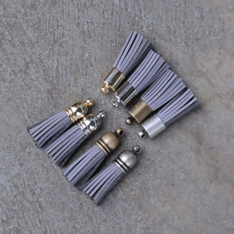 4 X 8mm Mini Leder QUASTEN in Gold Silber Antik Silber oder - Etsy.de