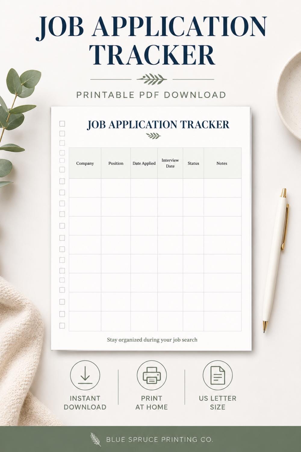 Job Application Tracker Printable | Job Search Organizer PDF | Instant ...