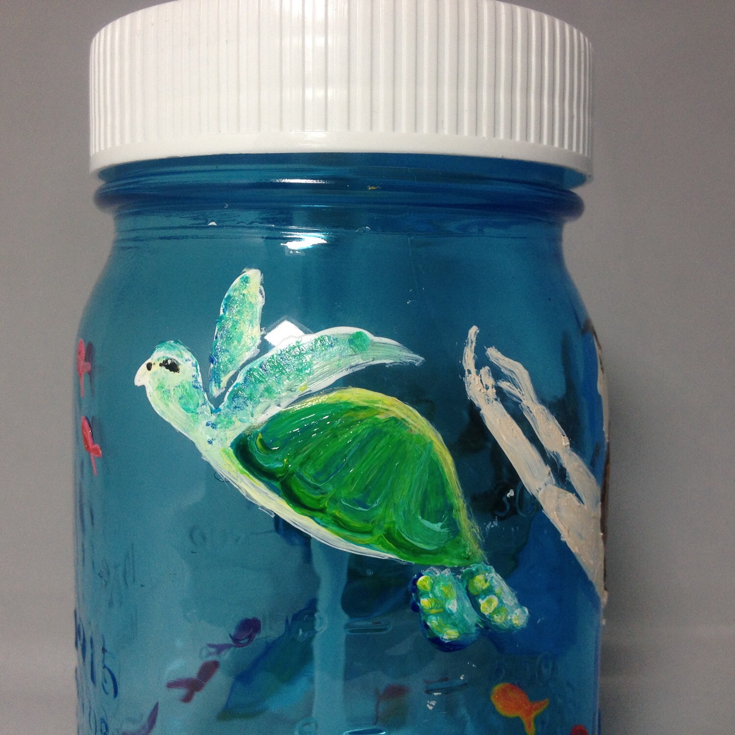 Mermaid and Sea Friends Hand-painted Soap Dispenser on blue | Etsy