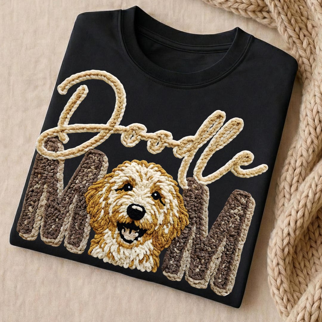 Yarn Doodle Mom PNG, Faux Embroidery Goldendoodle Labradoodle ...
