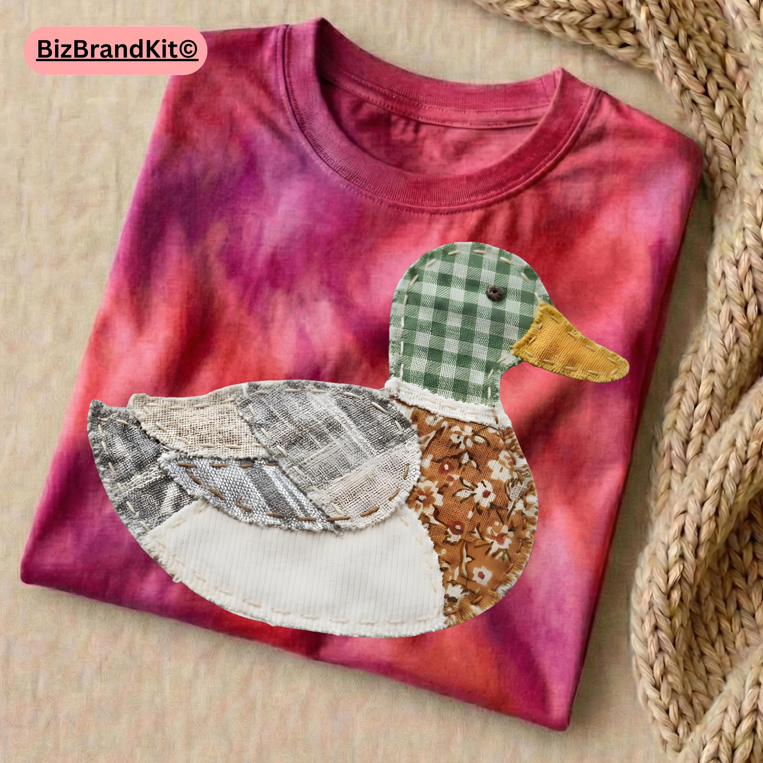 Patchwork Mallard Duck PNG | Quilted Appliqué Duck | Faux Fabric ...