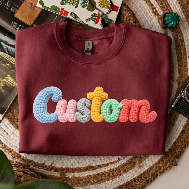 Custom Word PNG • Faux Yarn Crochet Text • Personalized Name Design ...