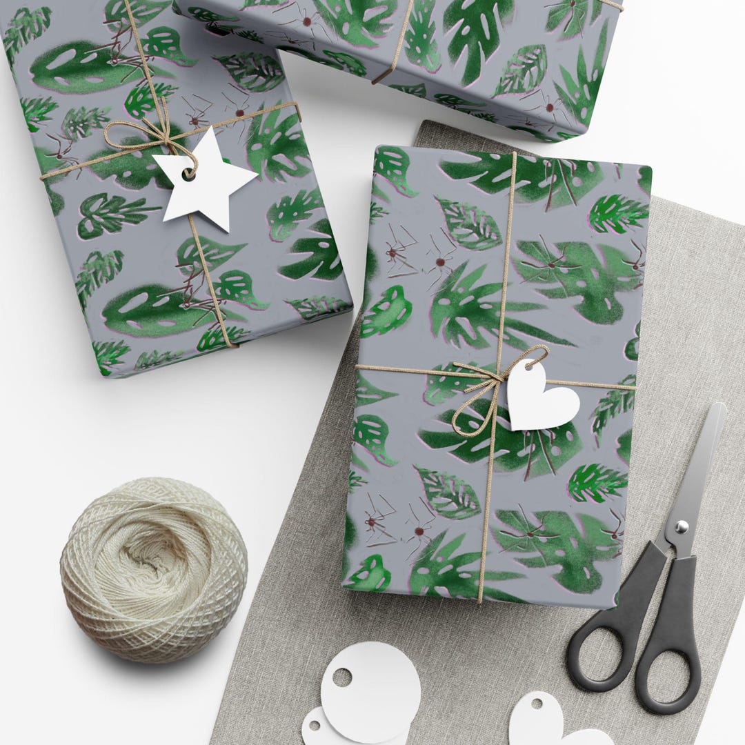 Monstera Plant Gift Wrap Papers | Botanical Wrapping Paper - Etsy