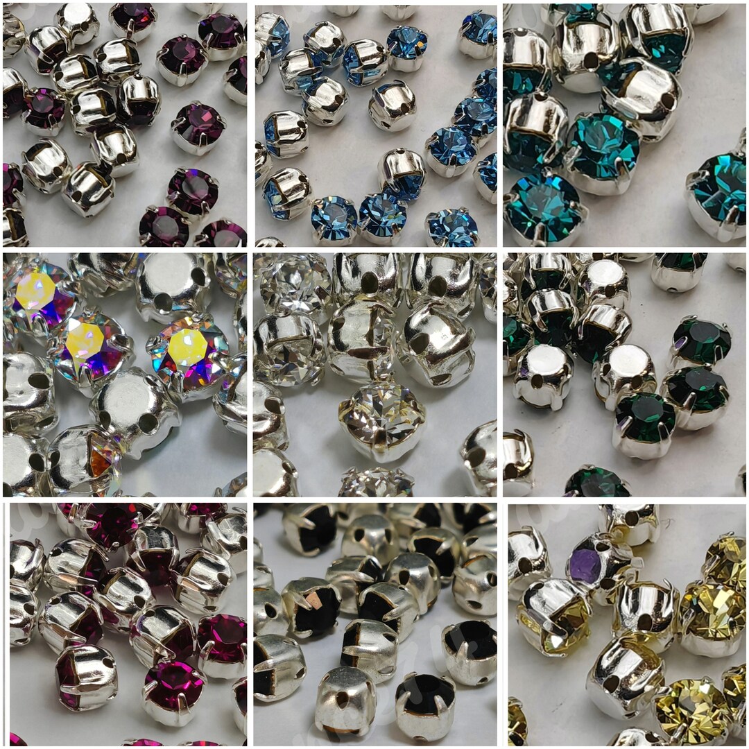 Genuine VINTAGE Swarovski Crystal Chaton Round Faceted Stone With ...