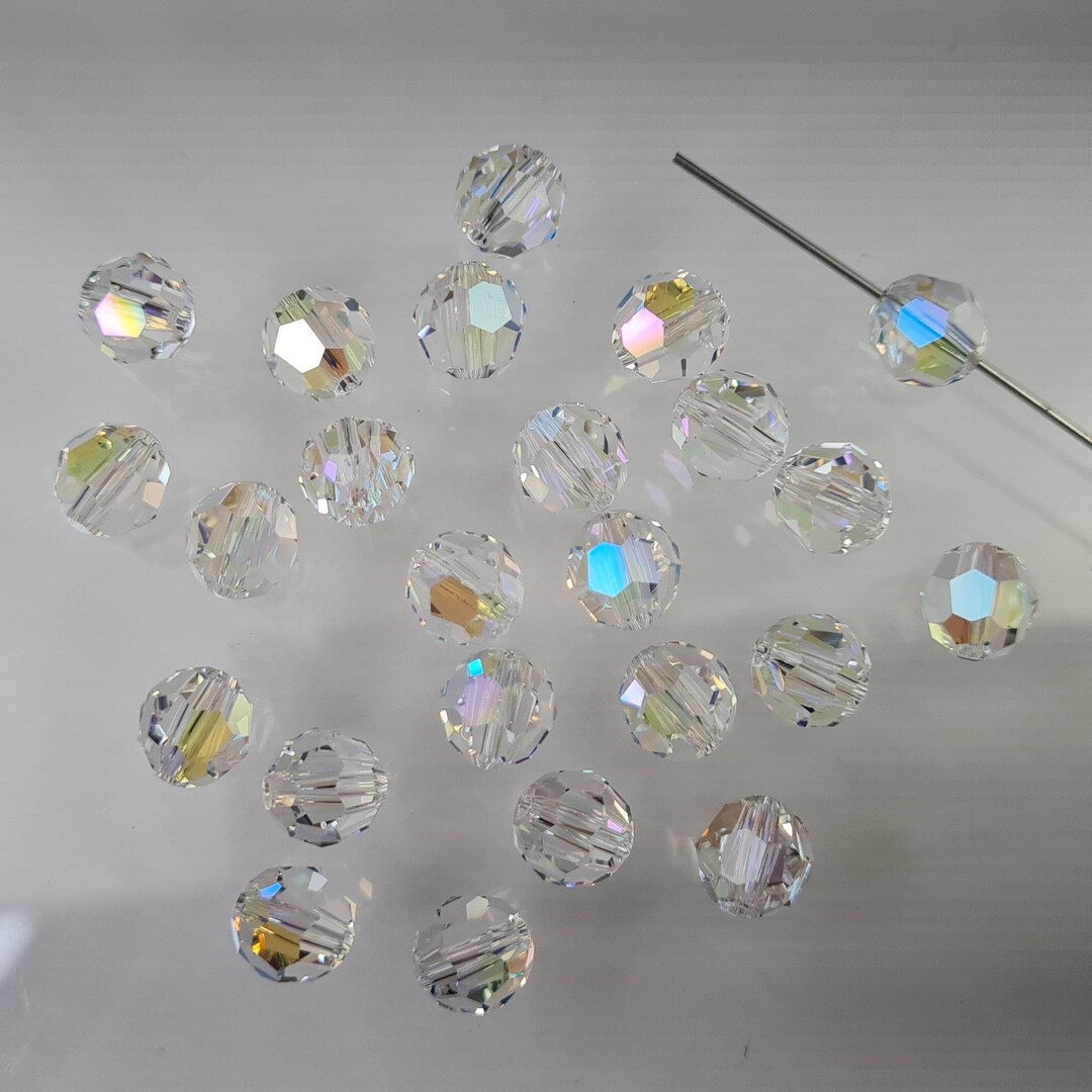 Swarovski Crystal Beads 5000 Round Ball Beads - Crystal Clear Shimmer ...