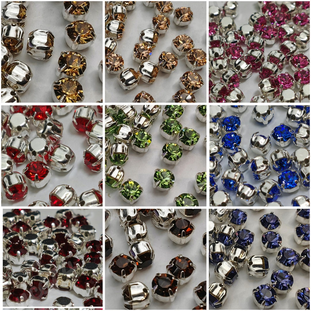 Genuine VINTAGE Swarovski Crystal Chaton Round Faceted Stone With ...