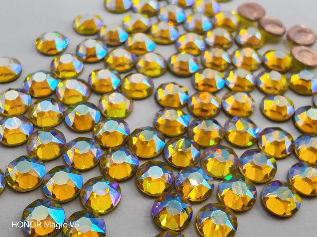 Swarovski Crystal 2078 Hotfix, Citrine Shimmer New Effects Rhinestone ...