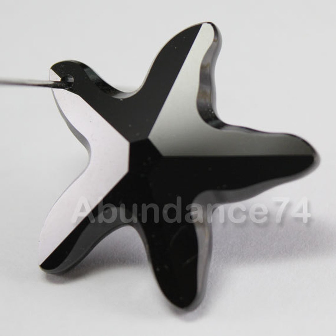 1 Piece Swarovski Crystal 6721 28mm or 40mm Starfish Bead Pendant - JET ...