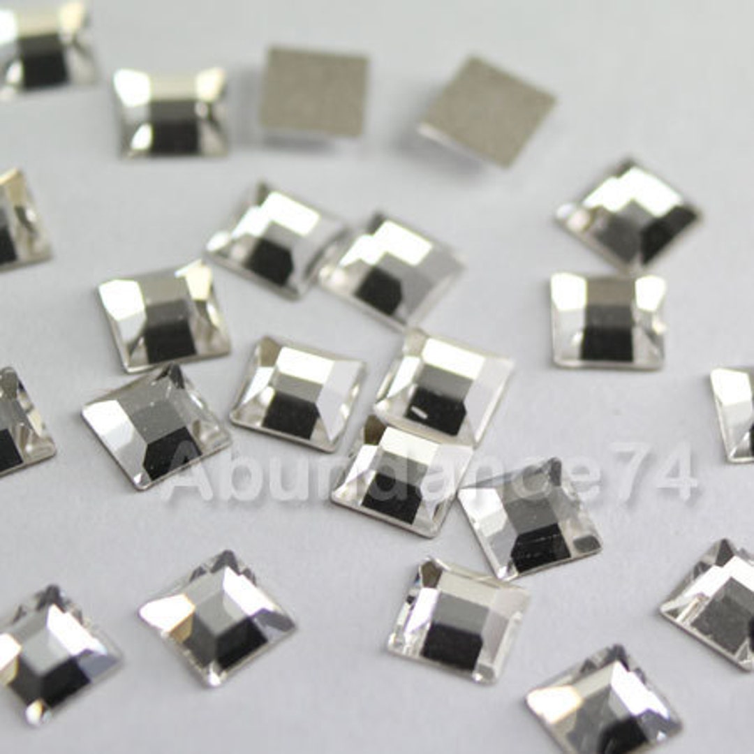 Swarovski Crystal 2400 Square Flatbacks Non Hotfix Crystal Clear - Select Quantity and Sizes 2 ...