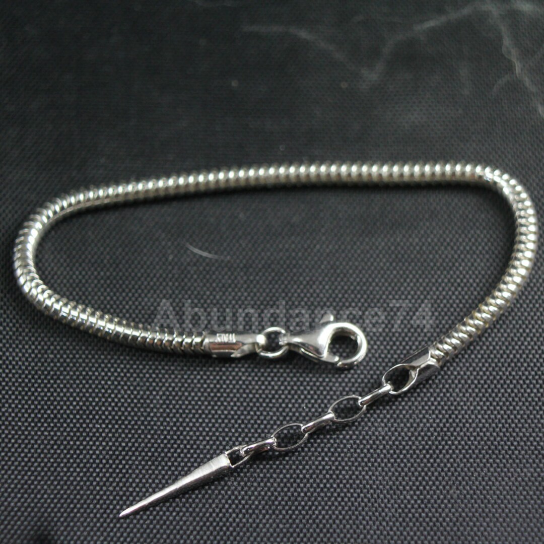 925 Sterling Silver European Bracelet Chain for European Beads Charm ...