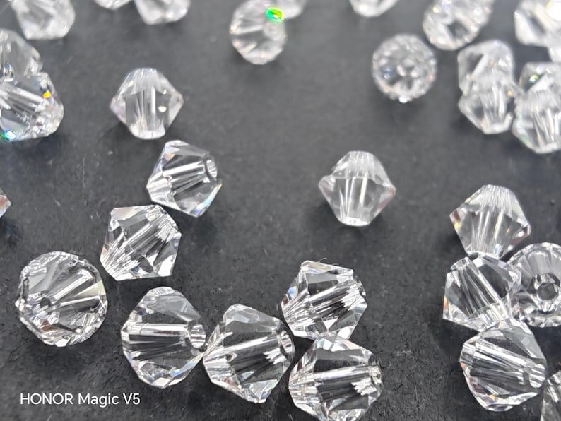 Swarovski Crystal BICONE Beads 5328 5301 CRYSTAL CLEAR 3mm, 4mm, 5mm ...