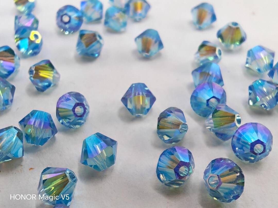 Swarovski Elements 5301 5328 Crystal Bicone Xillion Beads - AQUAMARINE ...