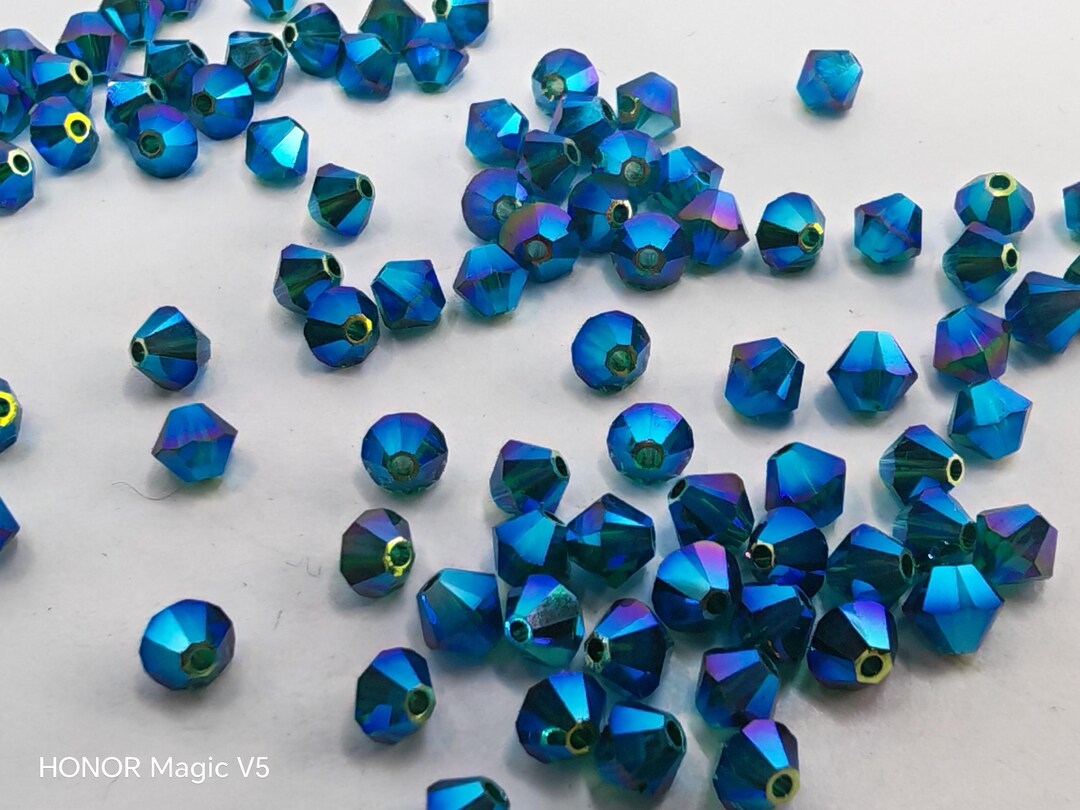 Swarovski Elements 5301 5328 Crystal Bicone Xillion Beads - EMERALD ...