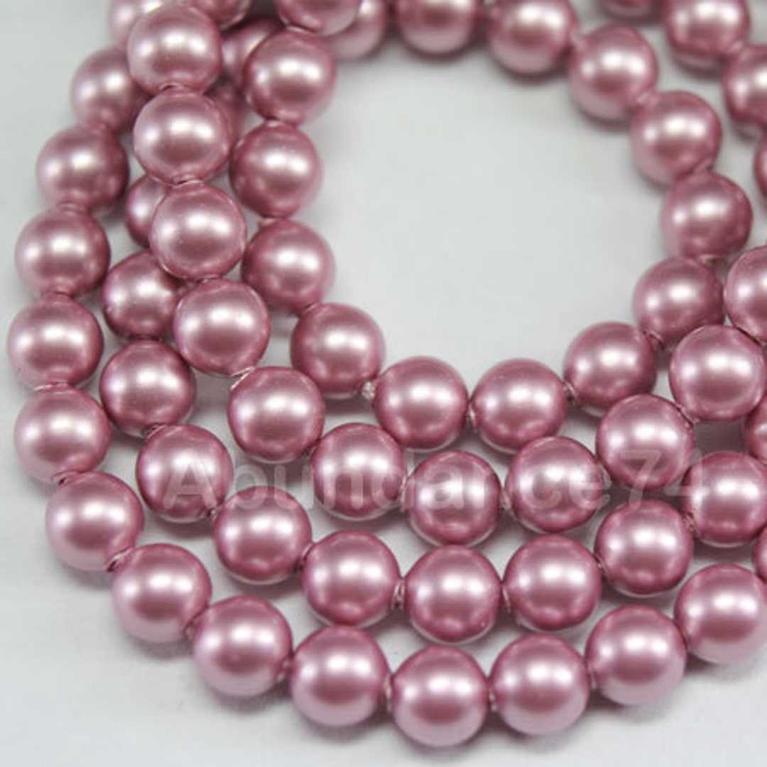 Swarovski Crystal Pearl 5810 Round Ball Powder Rose Color Pearl Center ...