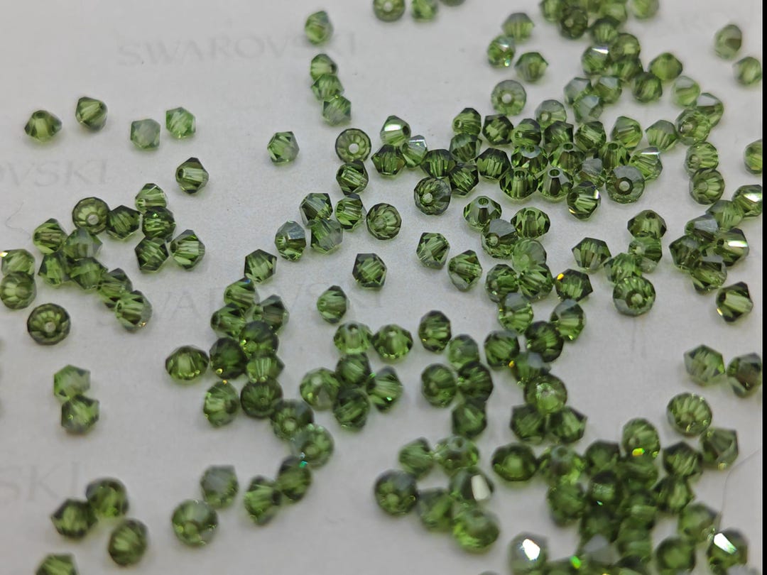 Swarovski Elements Crystal 5328 5301 3mm Xillion Bicone Beads Peridot ...