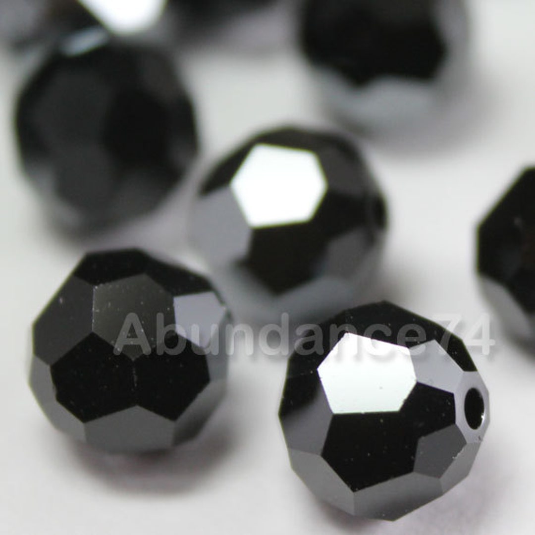 Swarovski Crystal Genuine Beads 5000 6mm Round Ball Beads - JET ...