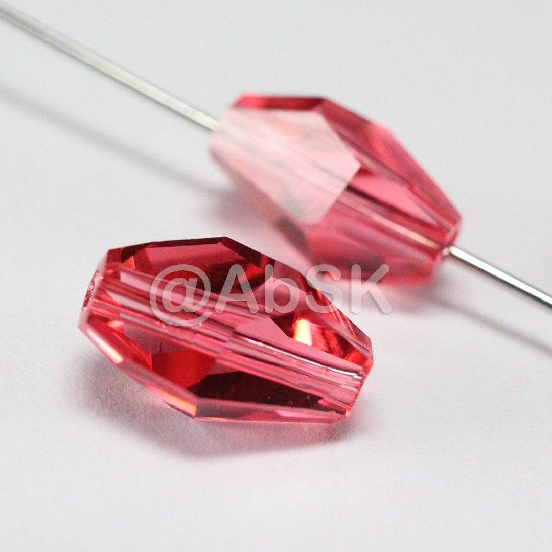 Swarovski Crystal 5203 Polygon Shaped Crystal Beads Padparascha ...
