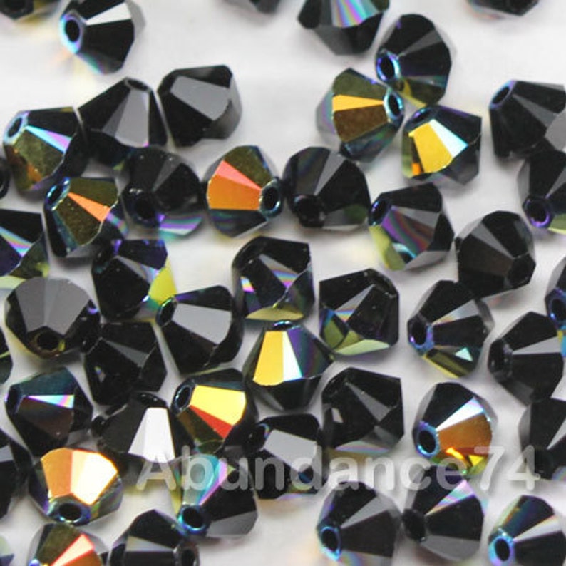 Swarovski Crystal Bicone Beads 5328 5301 JET AB - Available in 3mm, 4mm ...