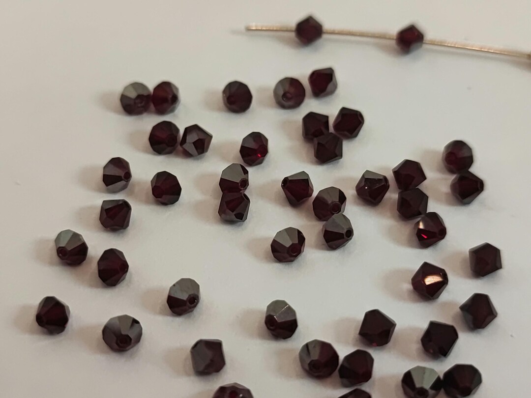 Swarovski Elements Crystal 5328 5301 4mm Xillion Bicone Beads Siam ...