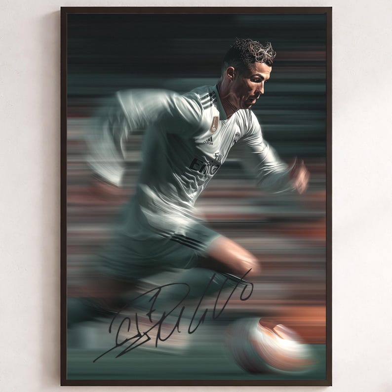 Cristiano Ronaldo Printable Poster, Football Star CR7 Wall Art, Soccer ...