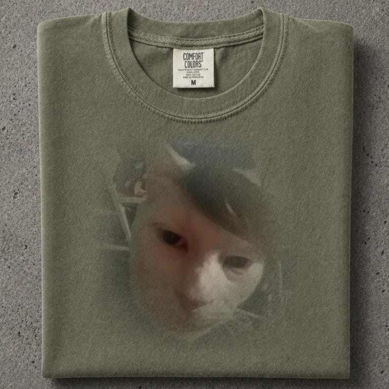 Cursed Cat Meme Shirt, Tired Dramatic Pet Face Graphic Tee, Cat Lover ...