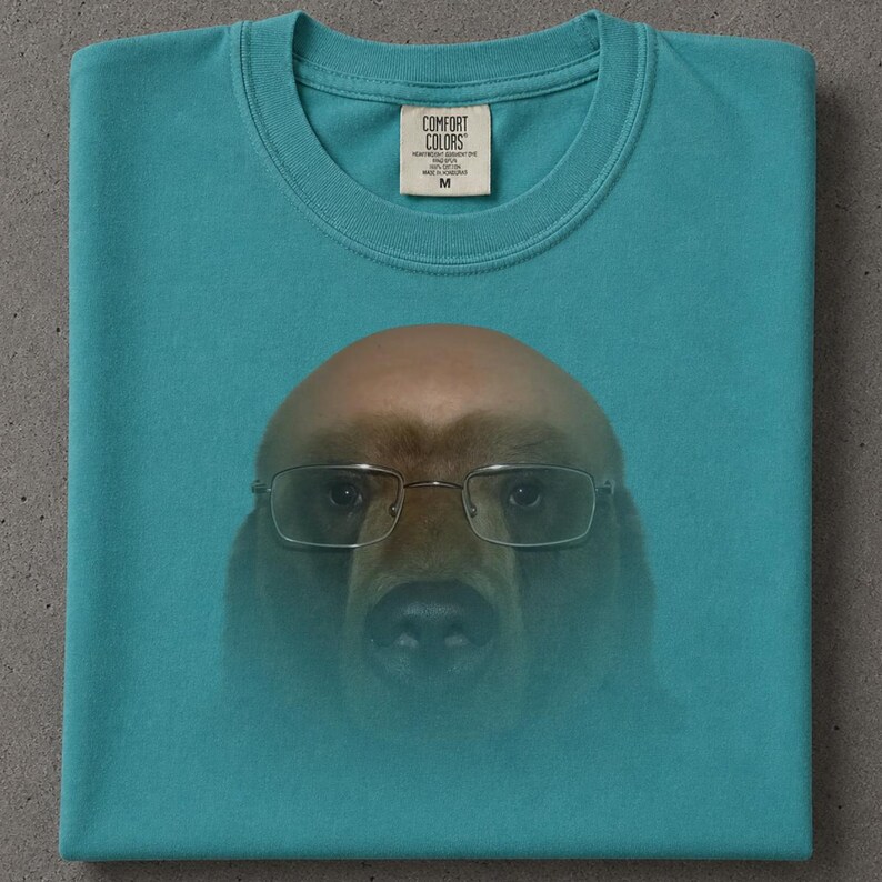 Bald Bear Glasses Graphic Tee, Weird Pet Lover Shirt, Cursed Animal ...