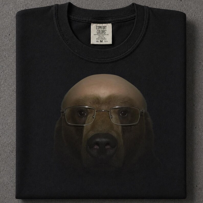 Bald Bear Glasses Graphic Tee, Weird Pet Lover Shirt, Cursed Animal ...