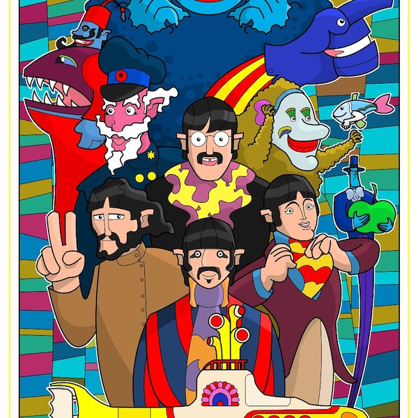 Yellow Submarine Art - Etsy