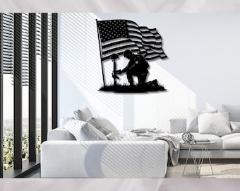American Soldier Memorial SVG | US Flag Military Tribute Silhouette ...