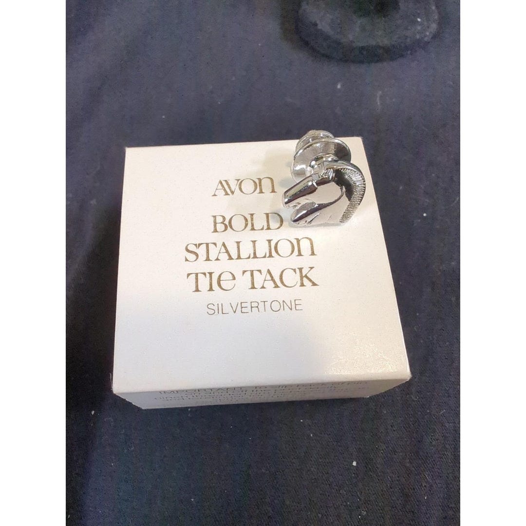 Vintage Avon Bold Stallion Tie Tack on Silvertones With Original ...