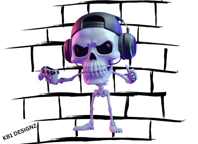 Video Game Skeleton PNG, JPG Digital File - Etsy